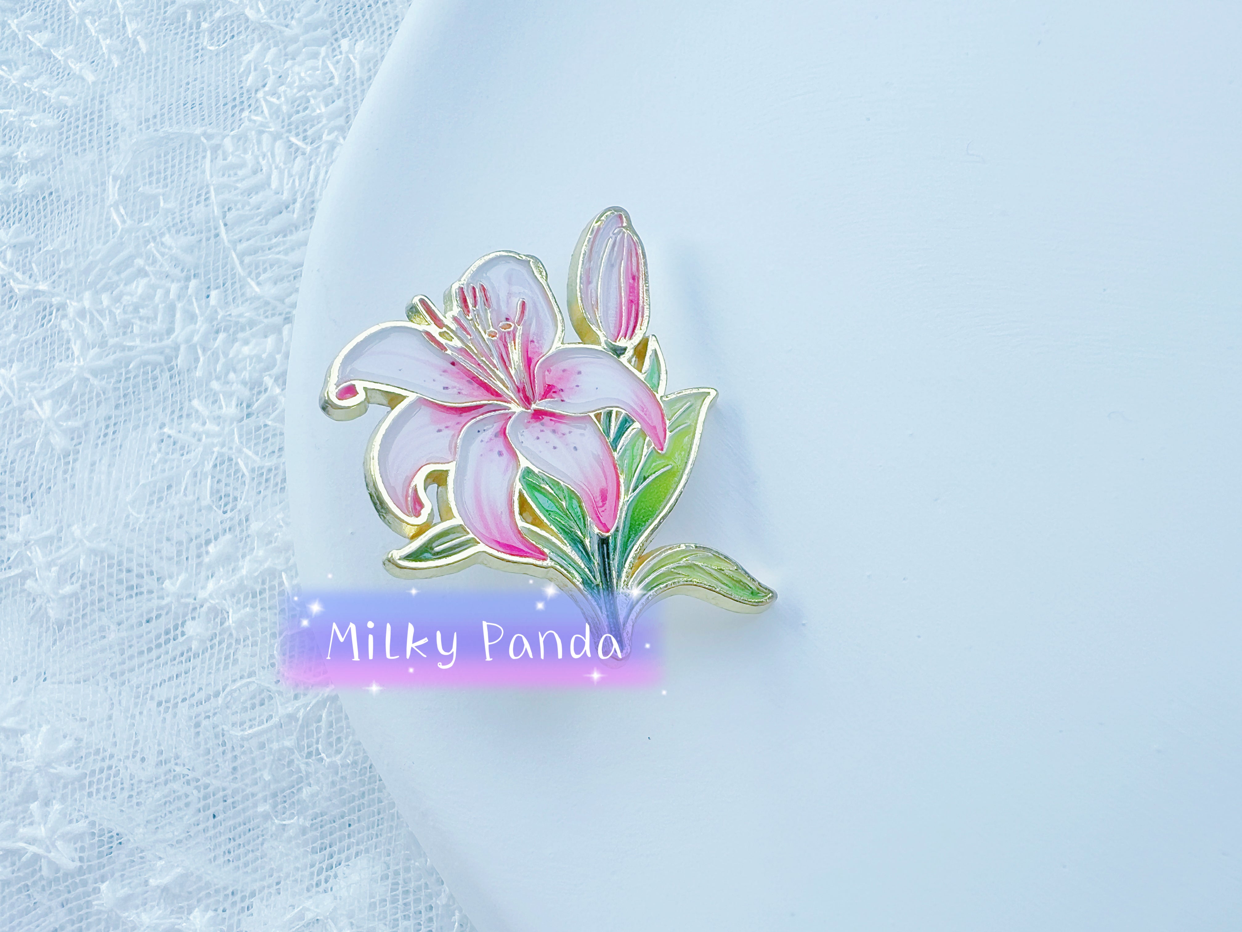 Lovely Lily Flower Pin Badge|Fun Brooch | Cute Enamel Badge | Pin Lover ...